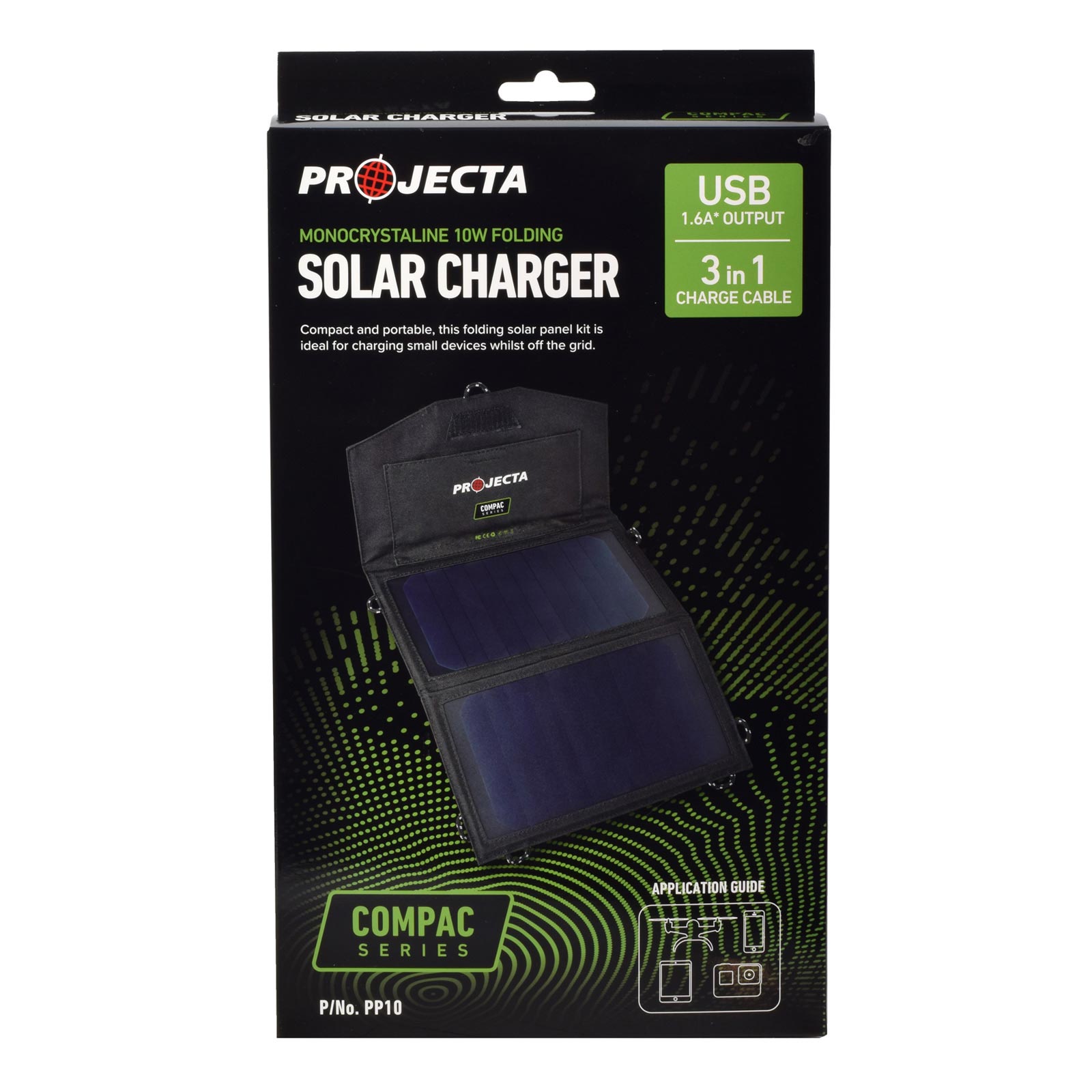 SPPP10 PROJECTA 10W PERSONAL FOLDING SOLAR PANEL WITH SOLAR CHARGER ...