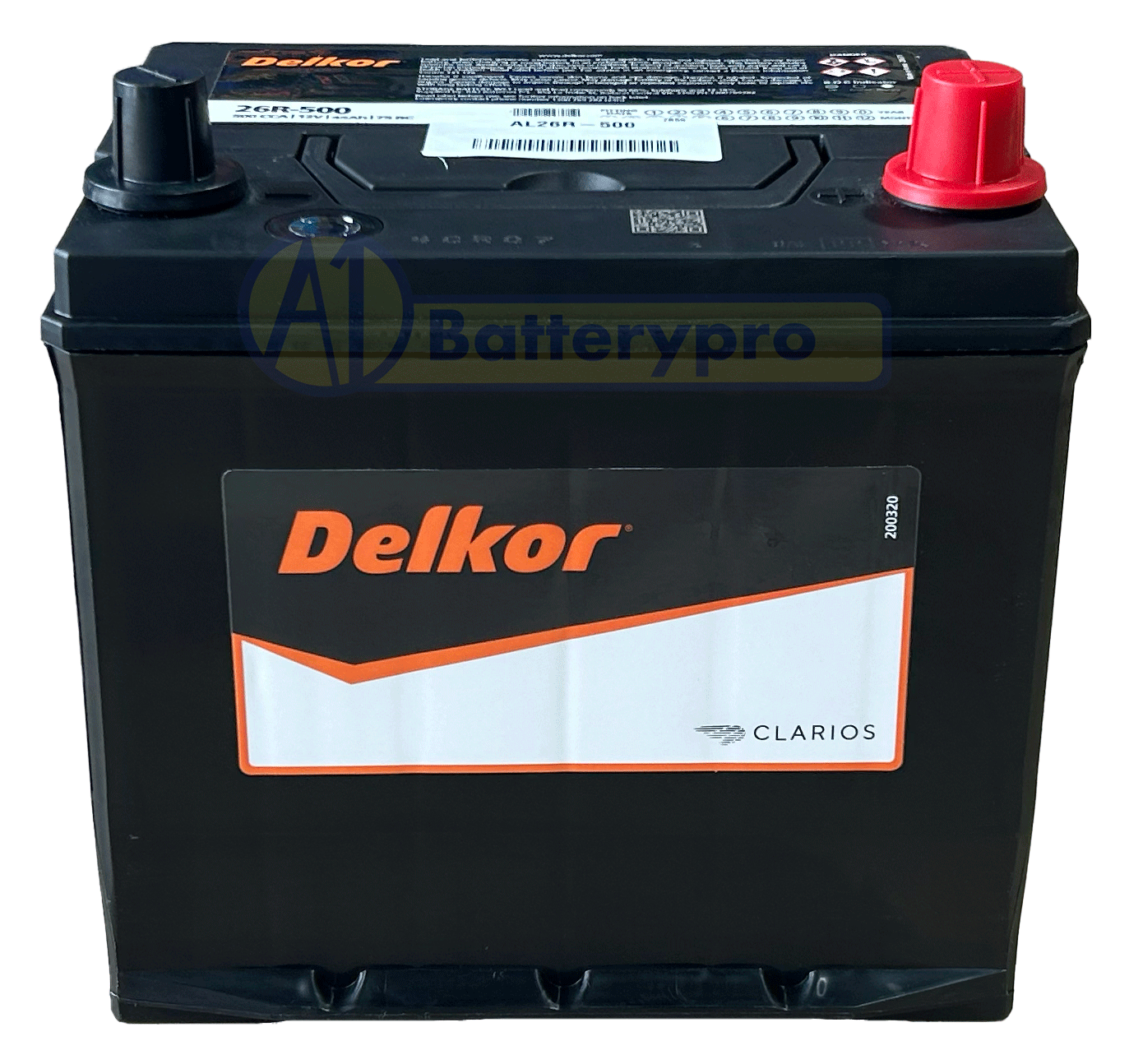 AL26R-500 26R-500 - 12VOLT 500CCA 45AH DELKOR HEAVY DUTY CALCIUM MAINTENANCE FREE BATTERY - RHP ...