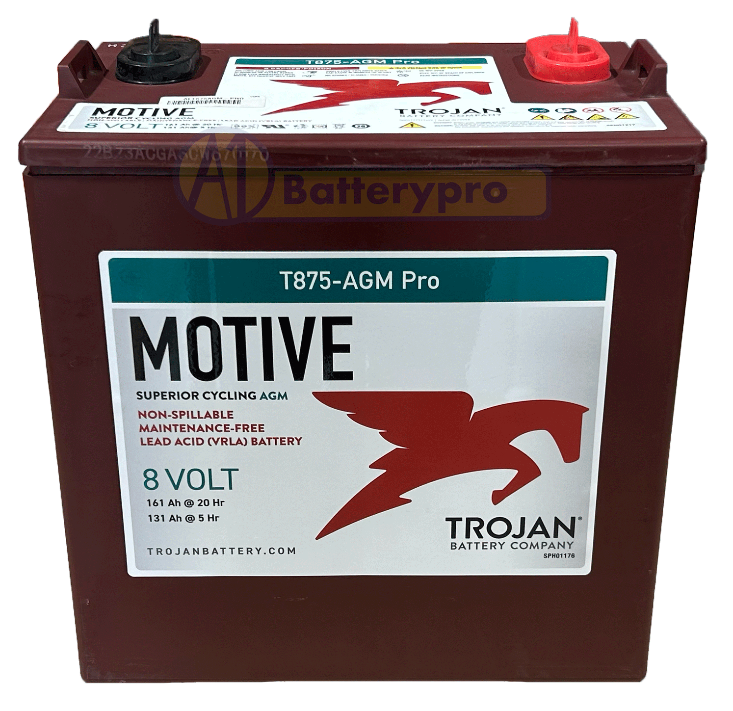 ALT875AGM-PRO 8V 158AH TROJAN DEEP CYCLE AGM BATTERY - A1 Batterypro ...