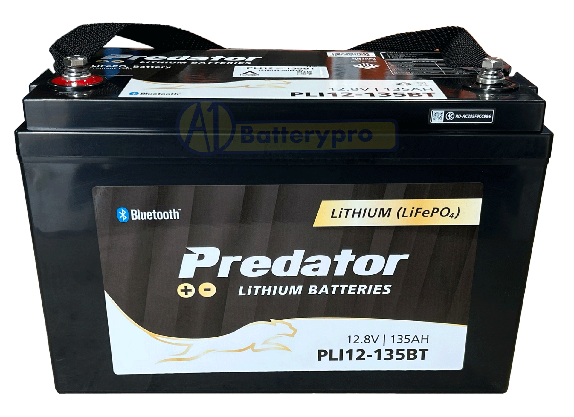 PLI12-135BT 12VOLT 135AH LIFEPO4 PREDATOR BATTERY - 100A BMS OUTPUT ...