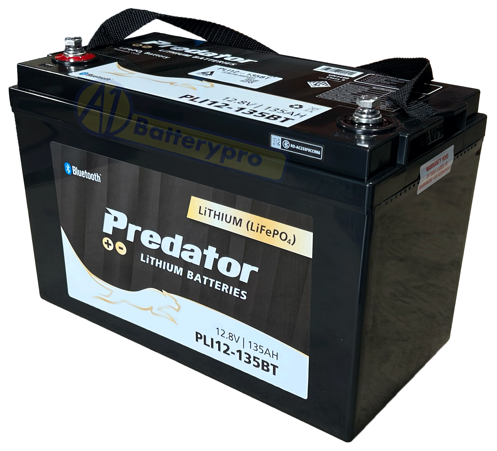 PLI12-135BT 12VOLT 135AH LIFEPO4 PREDATOR BATTERY - 100A BMS OUTPUT ...