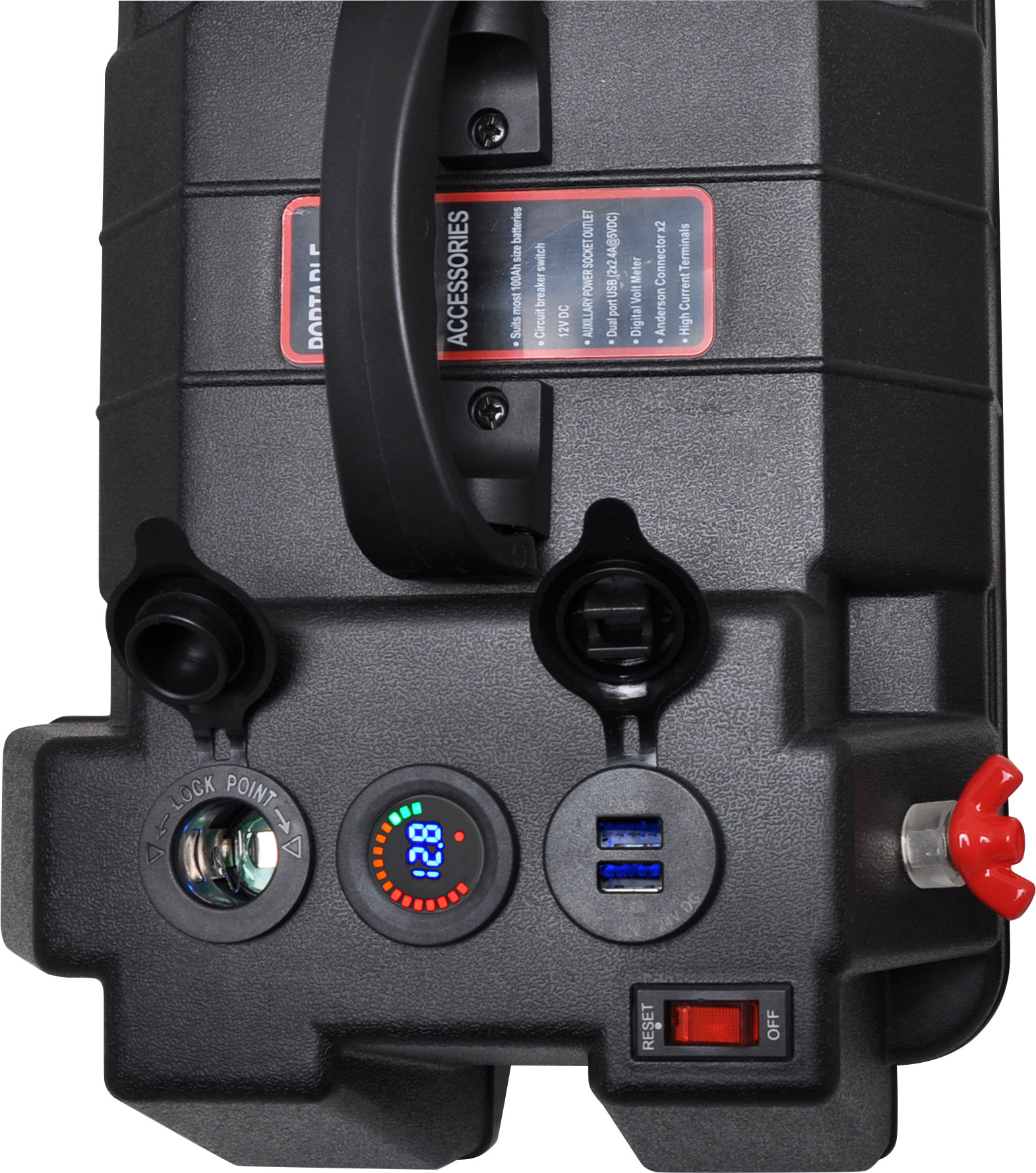 T5098 POWERED BATTERY BOX WITH 2 x FUSE PROTECTED 50A ANDERSON PLUGS ...