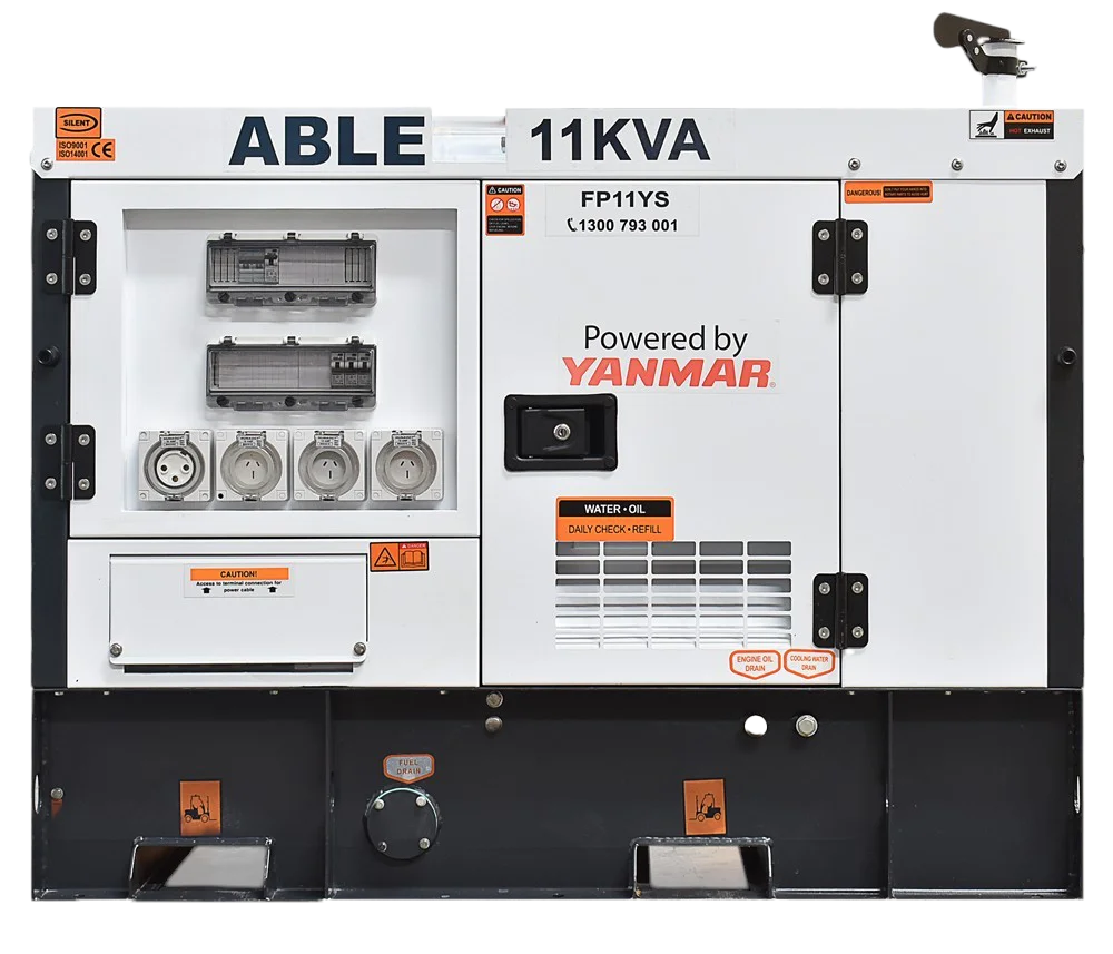 FP11YS 11KVA 240V 42AMPS ABLE SINGLE PHASE GENERATOR - YANMAR 3CYL ...