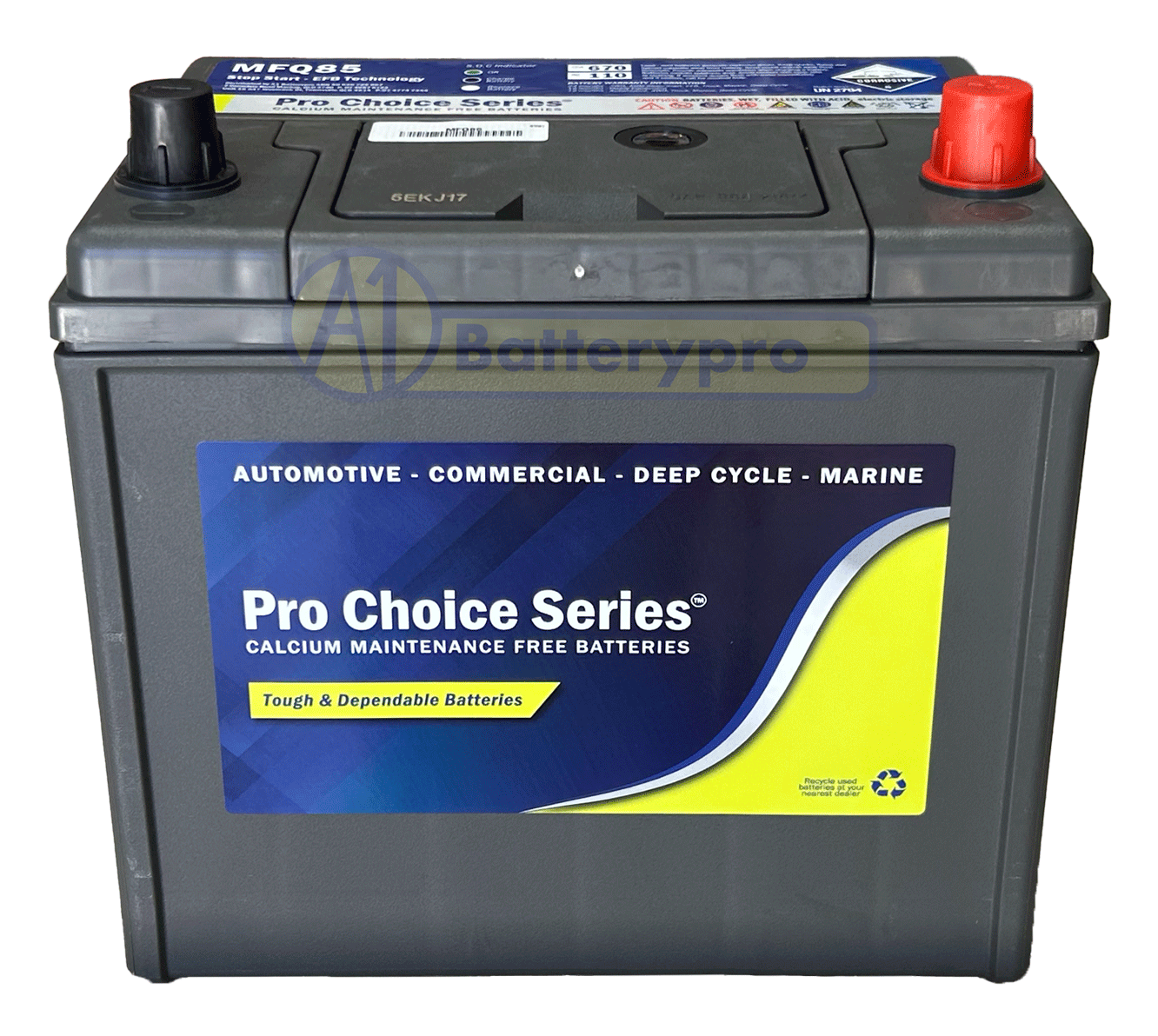 MFQ85 SQ85D23LEFB 12VOLT 670CCA 65AH PRO CHOICE HEAVY DUTY EFB STOP ...