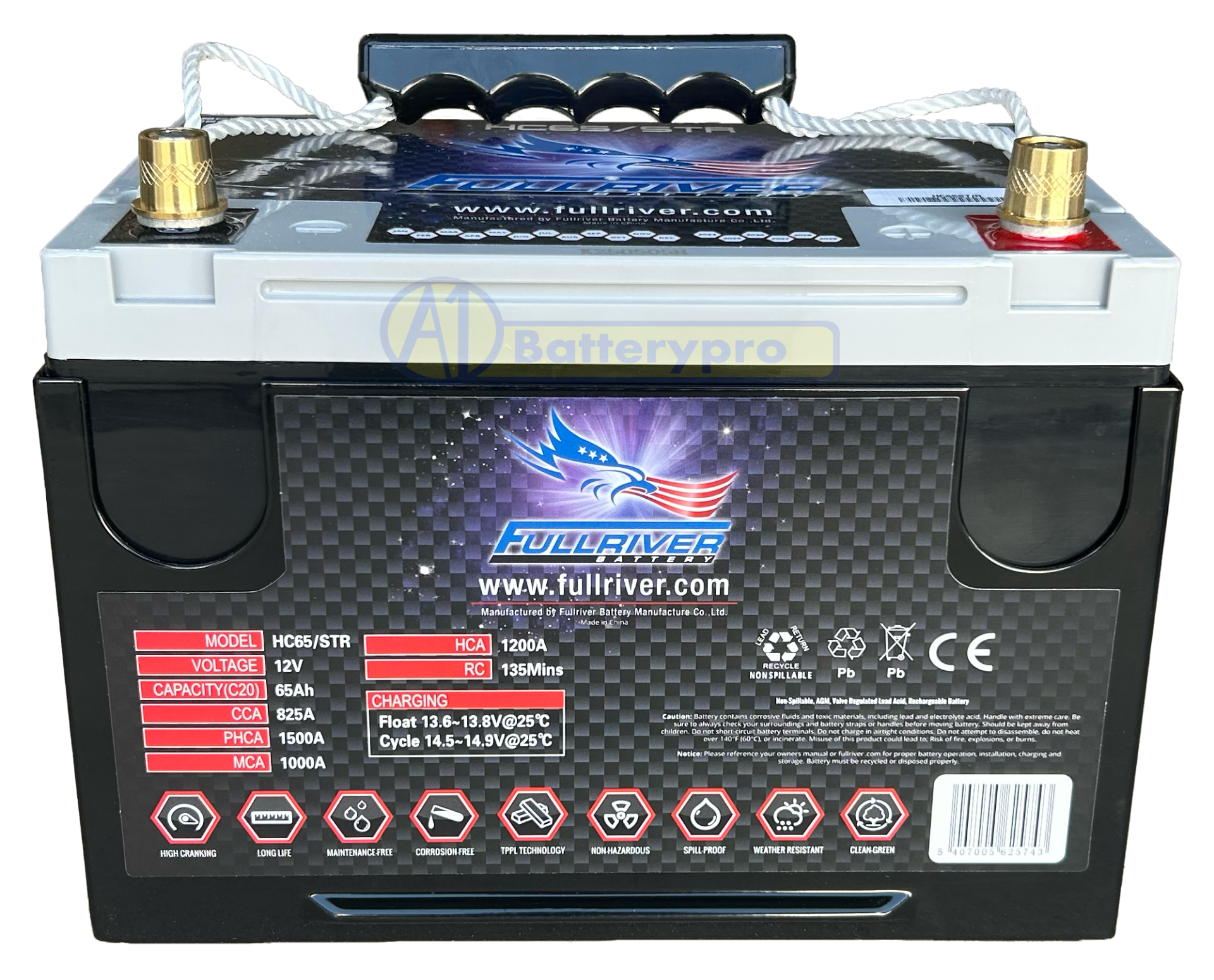 HC65ST/R HC65ST/R - N50ZZL 12VOLT 825CCA 65AMP/HR HARDCORE FULLRIVER ...